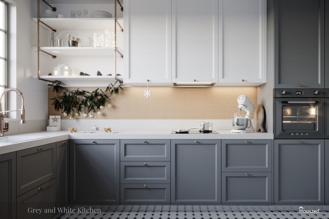 21+ Grey and White Kitchen Ideas That Impress in 2022 | Houszed