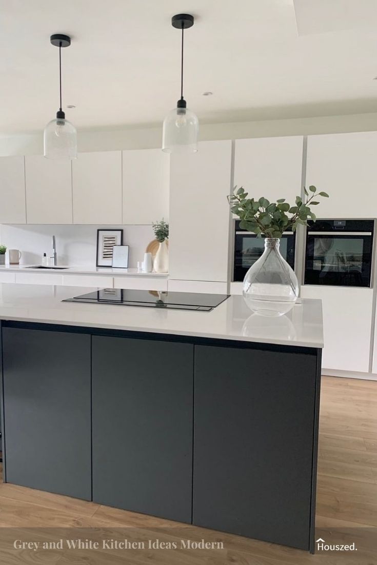 21+ Grey and White Kitchen Ideas That Impress in 2022 | Houszed